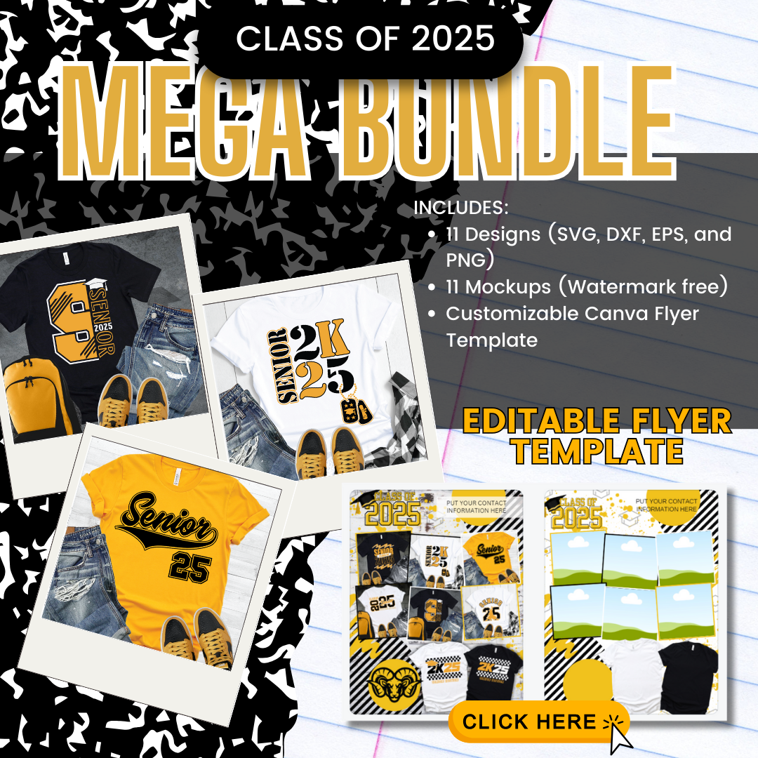 CLASS OF 2025 SENIOR Mega Bundle! SVG, DXF, PNG, and EPS Digital Downl ...
