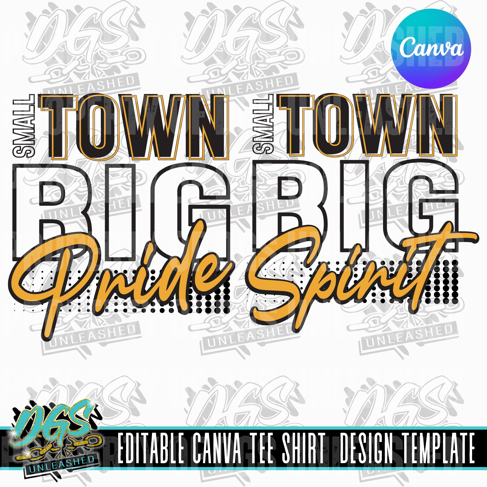 Small Town Big Spirit/Pride Editable Canva Template – Da Goodie Shop ...