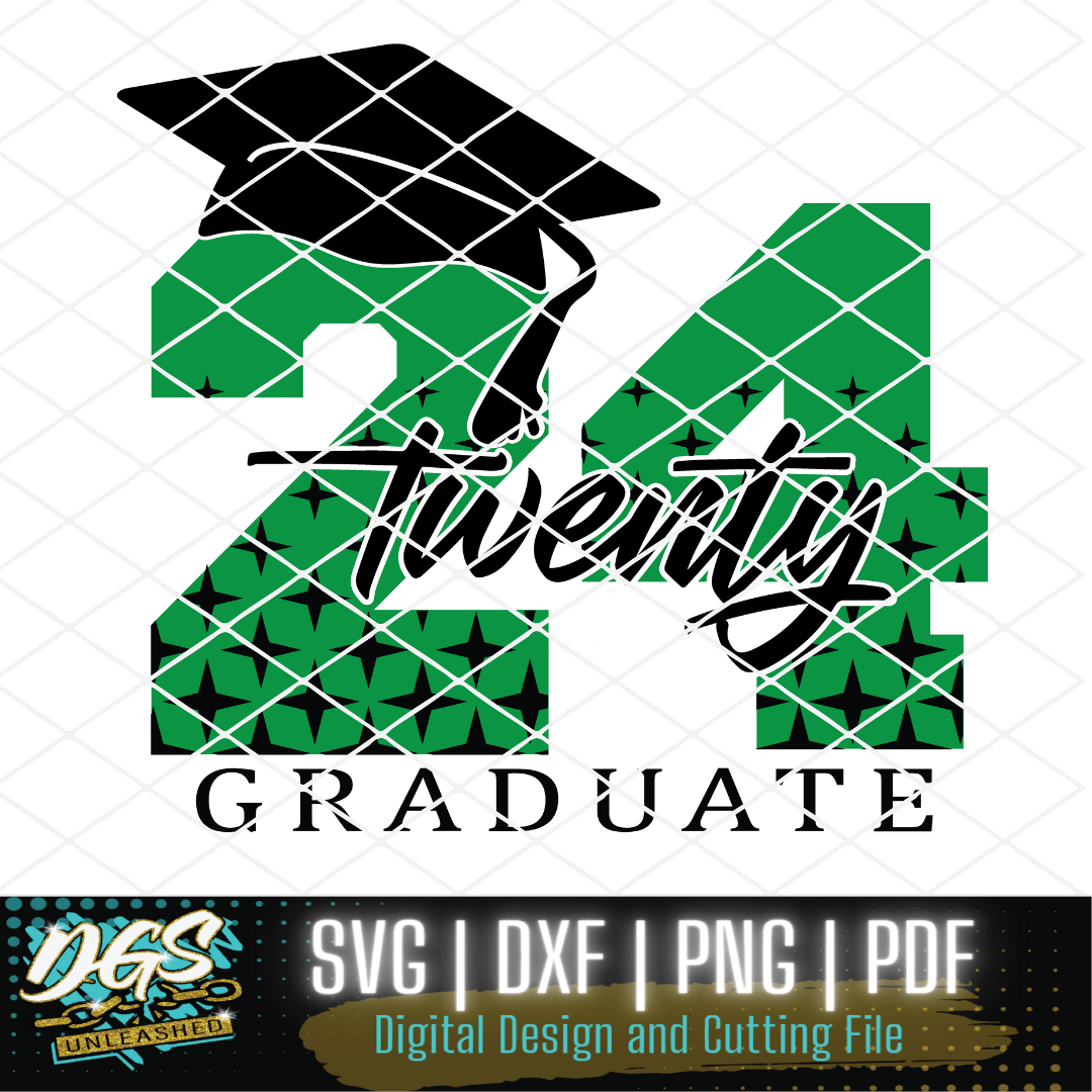 Twenty 24 Graduate SVG, DXF, PNG, and EPS Digital Files – Da Goodie ...