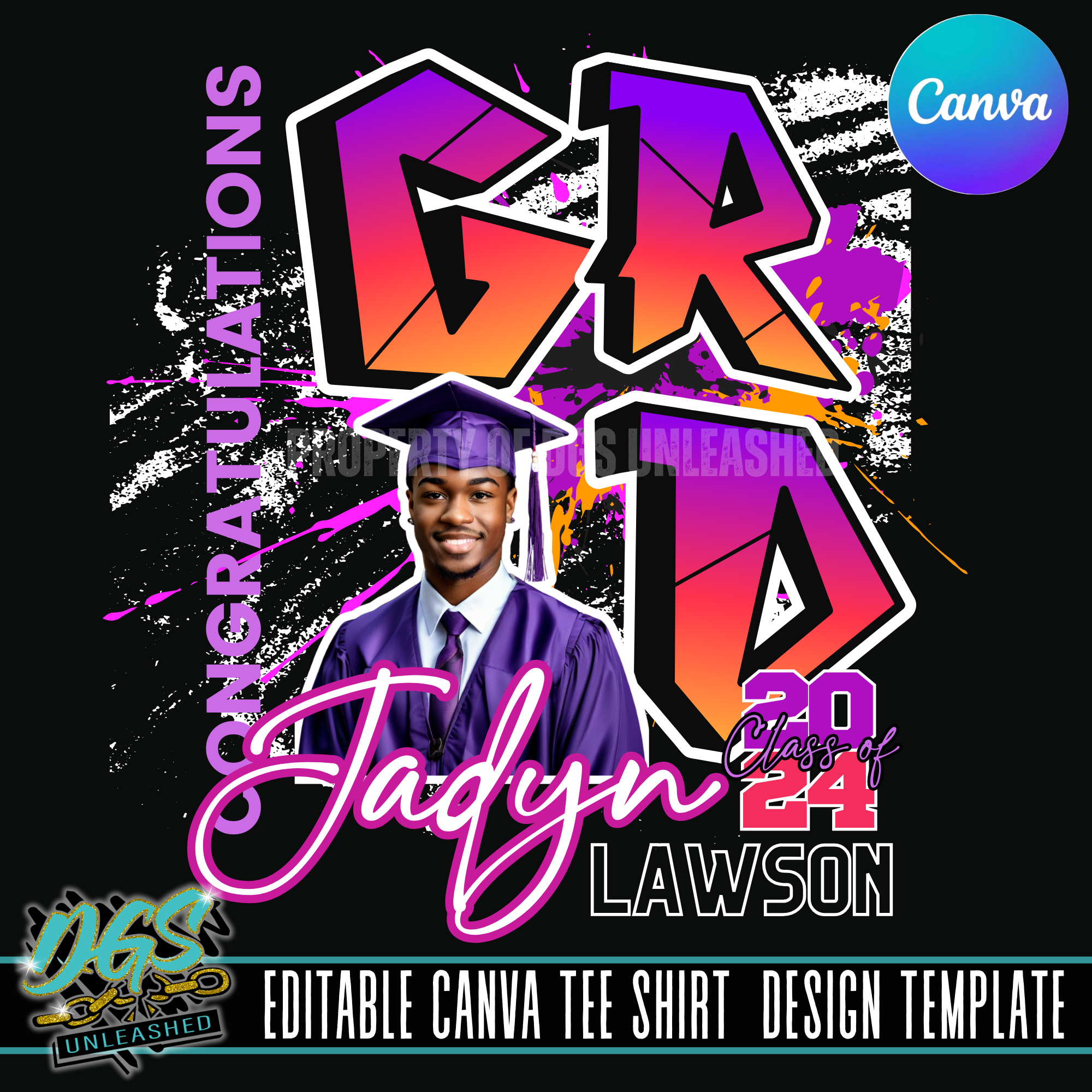 Graffiti Grad Editable Canva Template – Da Goodie Shop Unleashed