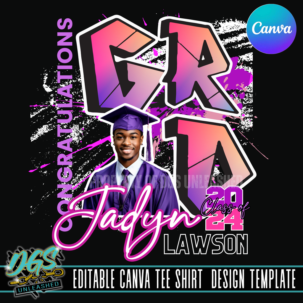 Graffiti Grad Editable Canva Template – Da Goodie Shop Unleashed