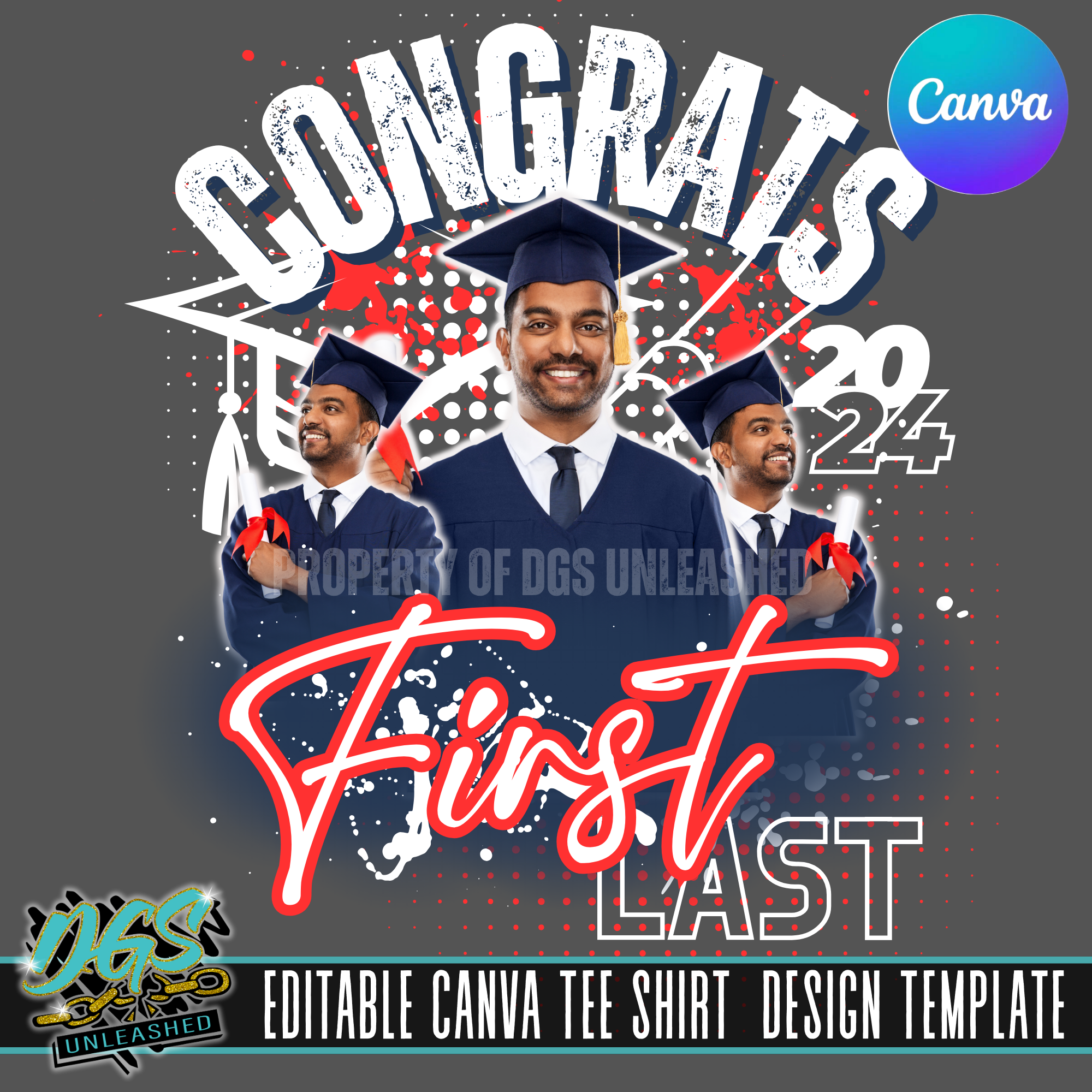 Congrats Grad Design Editable Canva Template – Da Goodie Shop Unleashed