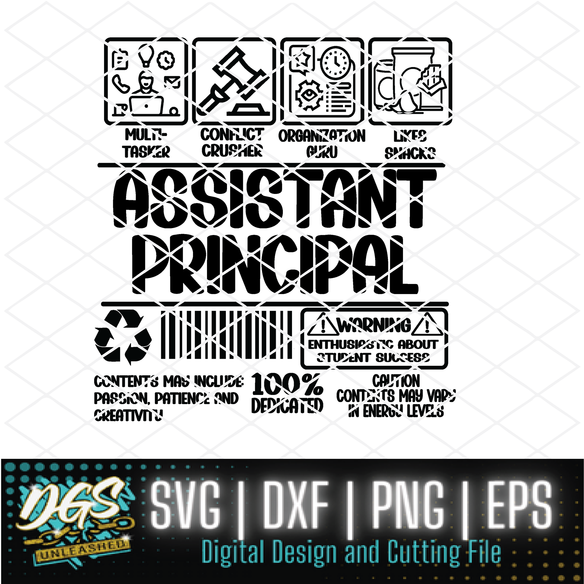 Assistant Principal Label SVG, DXF, PNG, and EPS Cricut-Silhouette Ins ...
