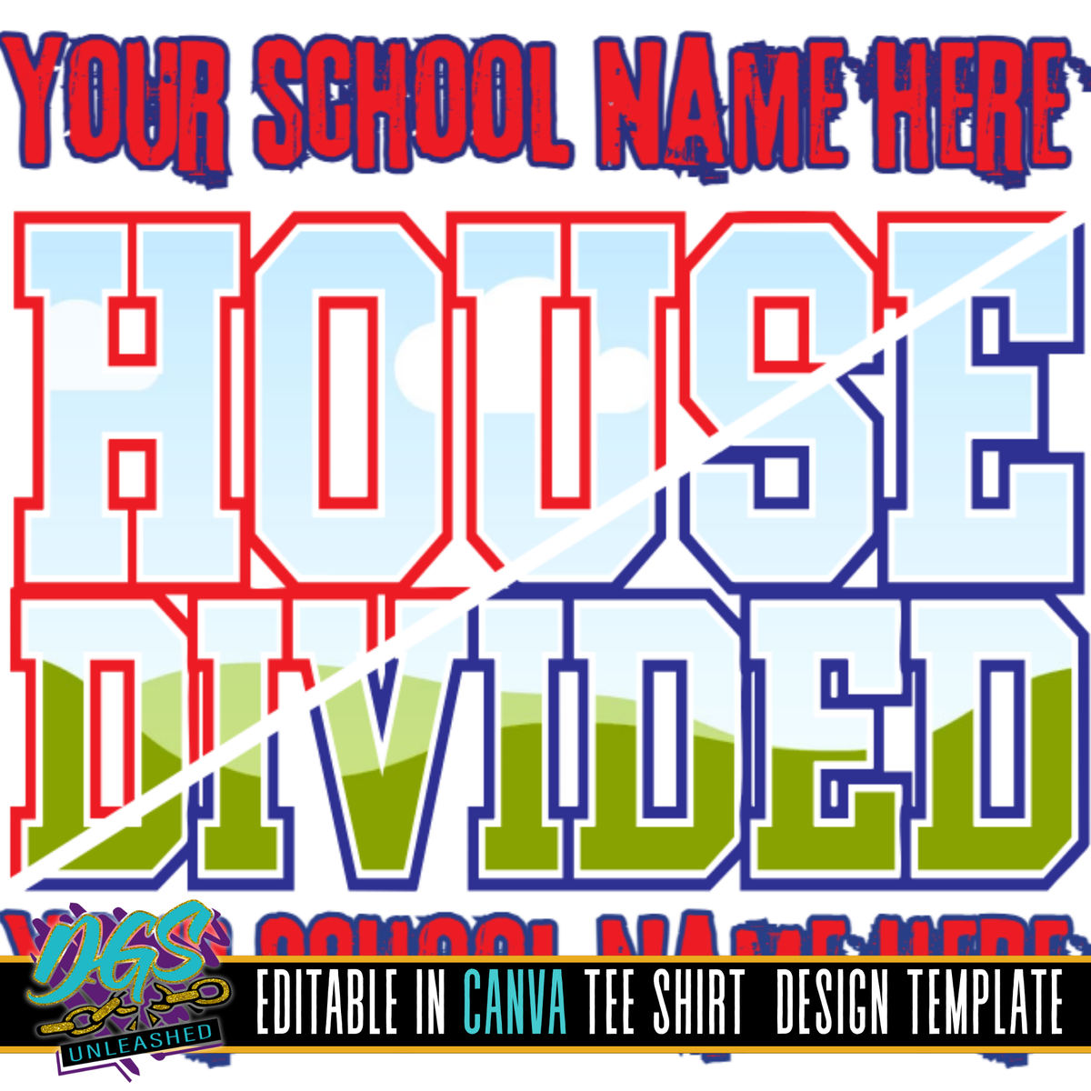 House Divided Word Frame Template Editable Canva Template – Da Goodie ...