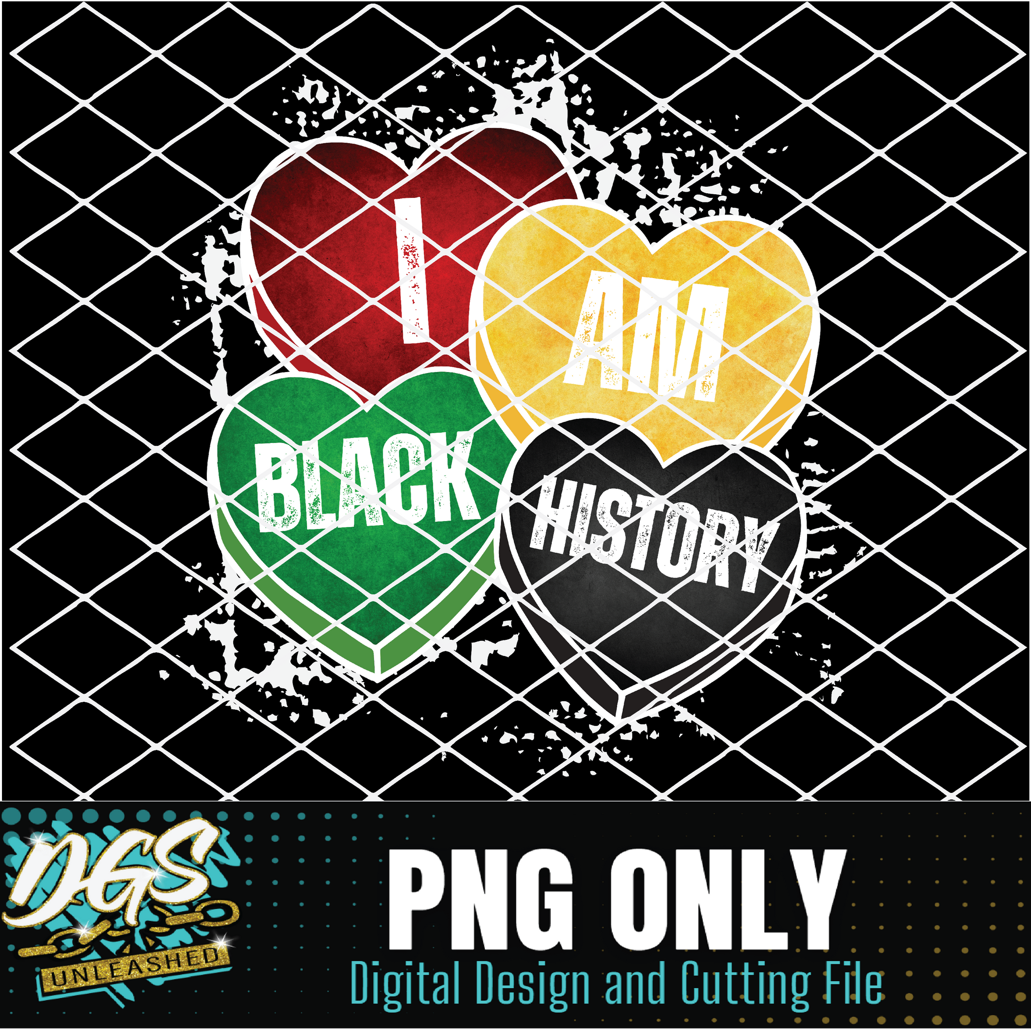 I Am Black History Hearts PNG ONLY Instant Digital Download – Da Goodie ...