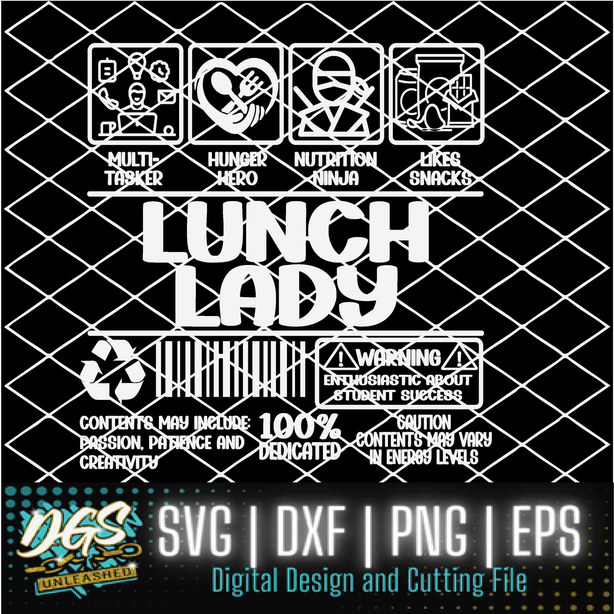 Lunch Lady Label SVG, DXF, PNG, and EPS Cricut-Silhouette Instant Digi ...
