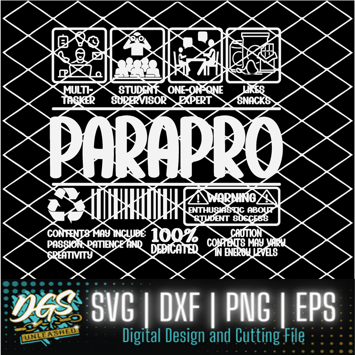 ParaPro Label SVG, DXF, PNG, and EPS Cricut-Silhouette Instant Digital ...