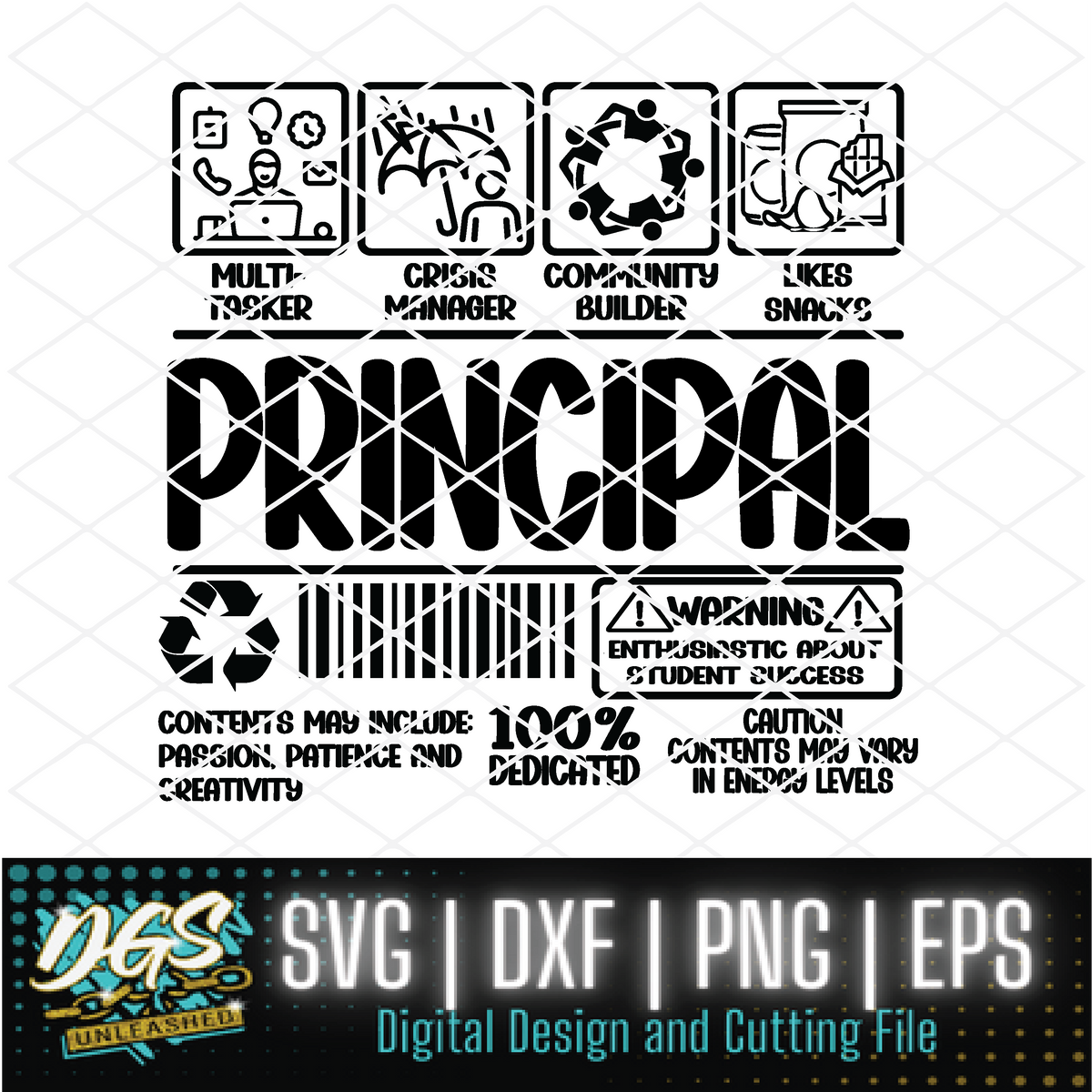 Principal Label SVG, DXF, PNG, and EPS Cricut-Silhouette Instant Digit ...