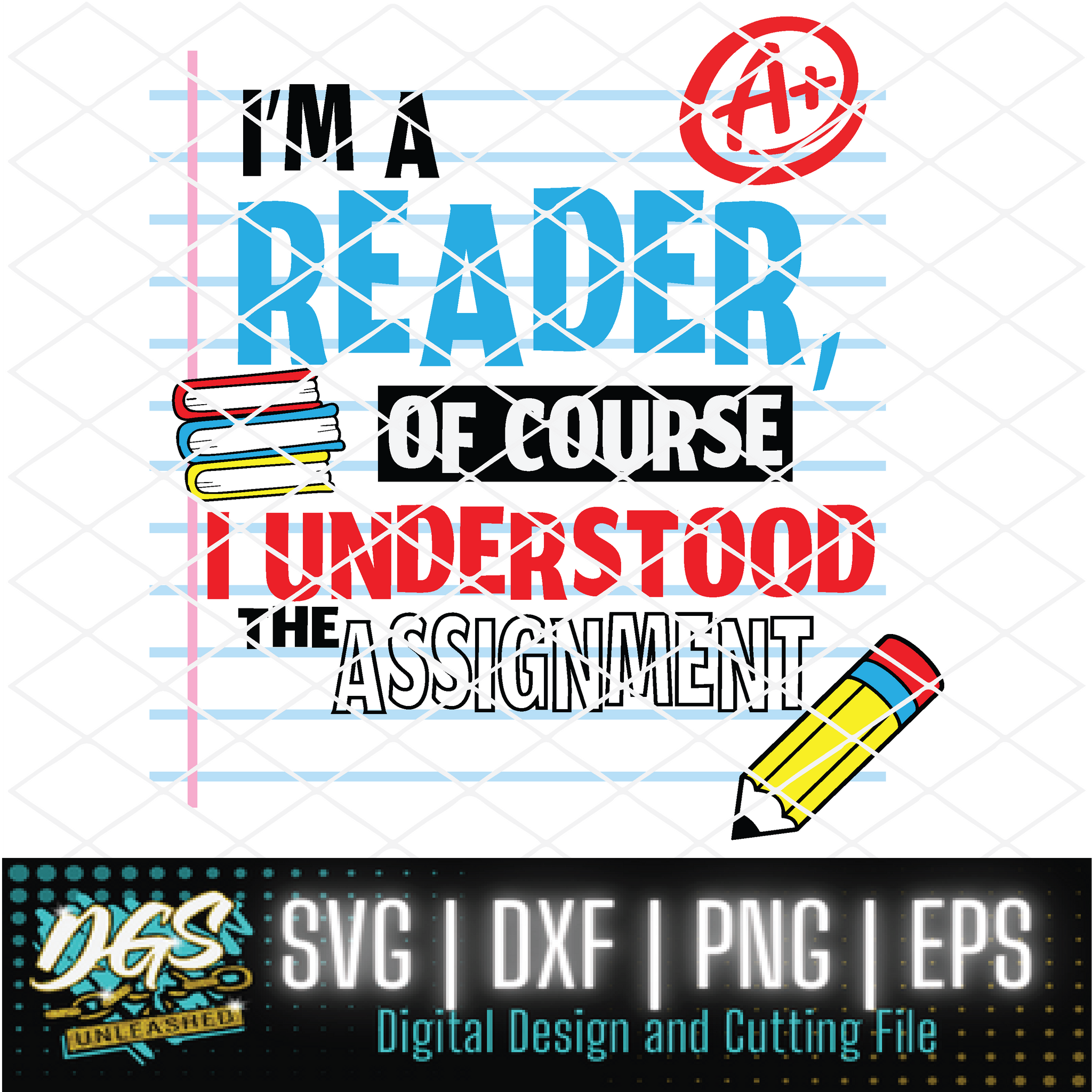 Reader Understood the Assignment SVG, DXF, PNG, and EPS Cricut-Silhoue ...