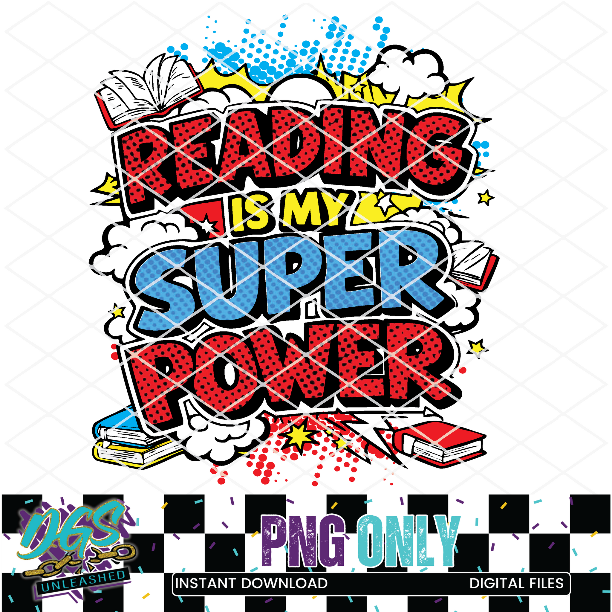 Reading is My Superpower PNG Instant Digital Download – Da Goodie Shop ...
