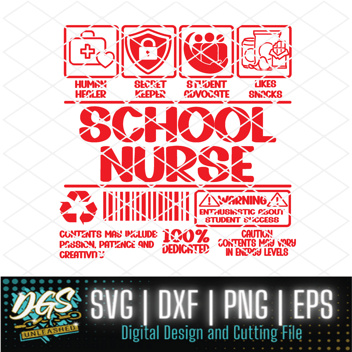 School Nurse Label SVG, DXF, PNG, and EPS Cricut-Silhouette Instant Di ...