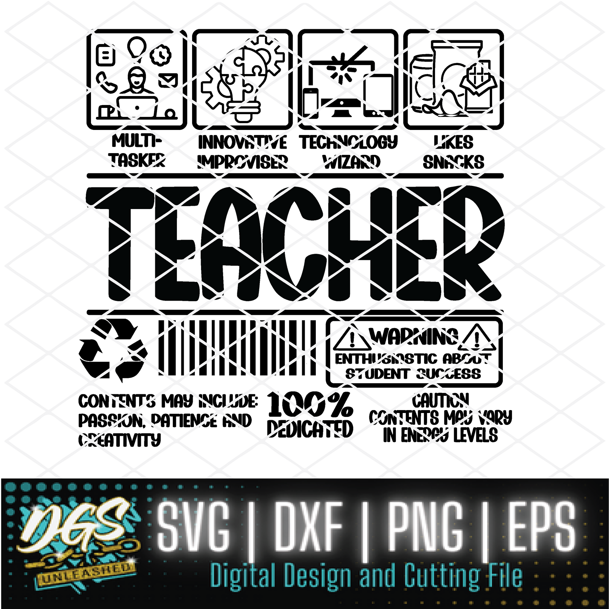 Teacher Label SVG, DXF, PNG, and EPS Cricut-Silhouette Instant Digital ...