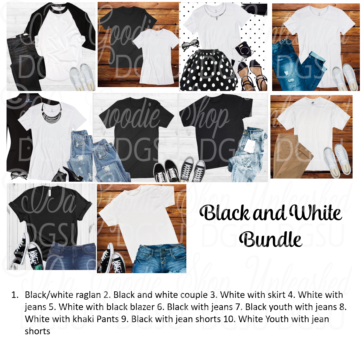 Black and White Bundle Mockup – Da Goodie Shop Unleashed