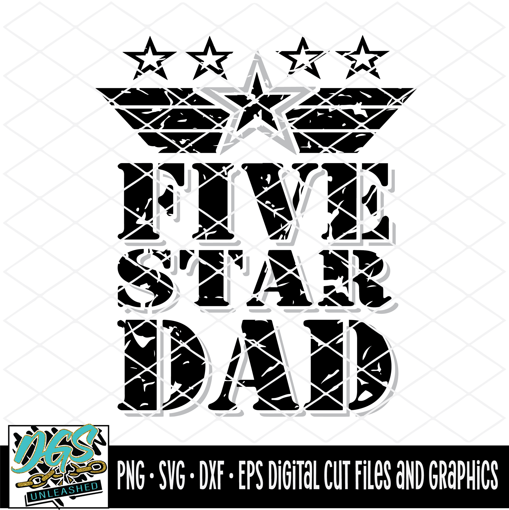 5 Star Dad SVG, DXF, PNG, and EPS Cricut-Silhouette Instant Digital Do ...