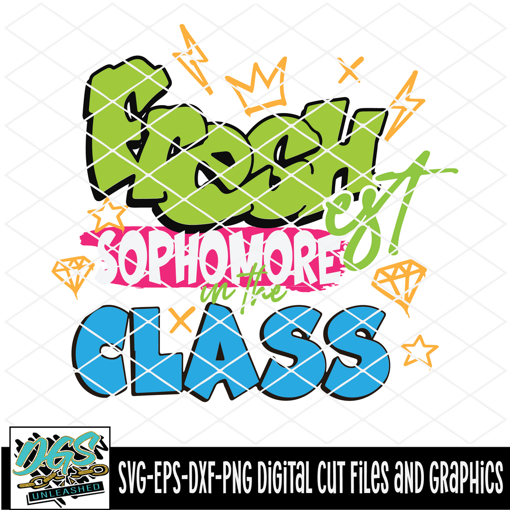 Freshest Sophomore SVG, DXF, PNG, and EPS Digital Files – Da Goodie ...