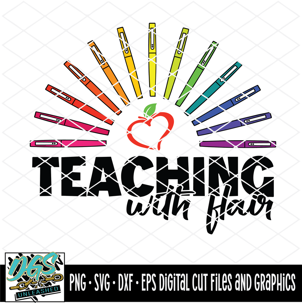 Teaching with Flair SVG, DXF, PNG, and EPS Cricut-Silhouette Instant D ...